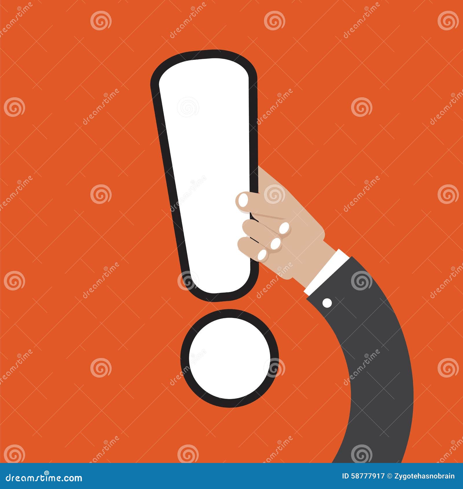 Exclamation Mark in Hand. stock vector. Illustration of exclamation ...