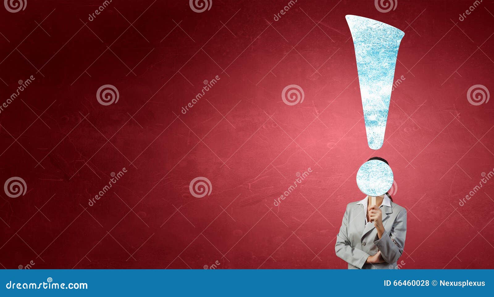 Exclamation mark in head stock photo. Image of caucasian - 66460028