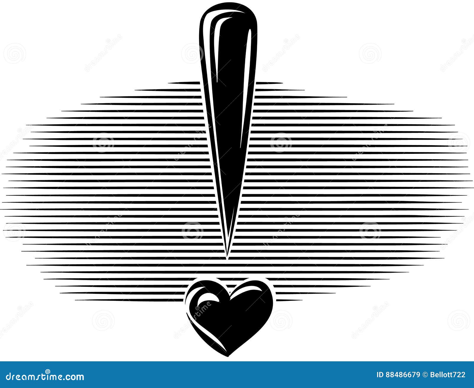 Exclamation mark of heart. stock illustration. Illustration of mark ...