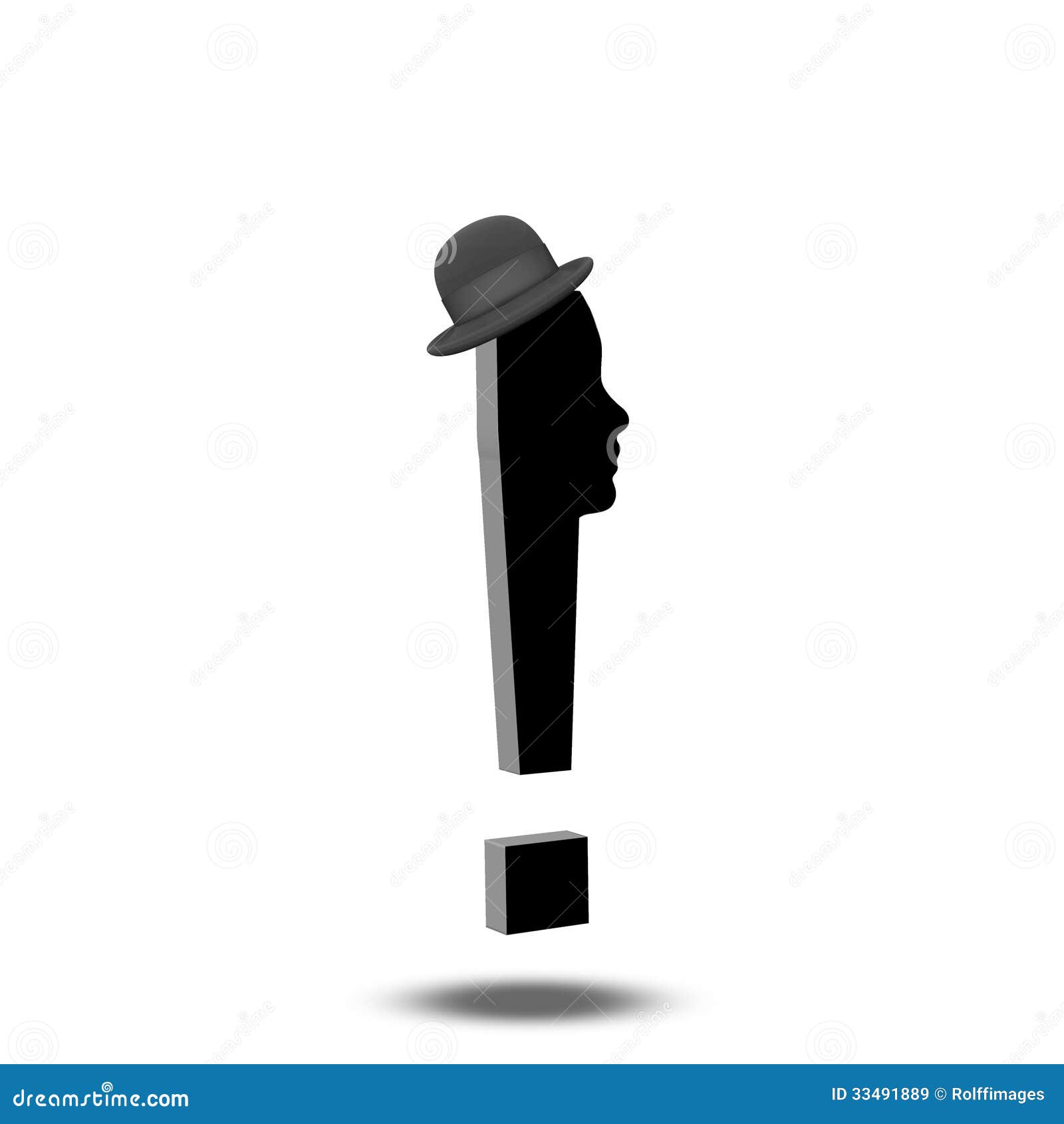 Exclamation Mark with Human Face Stock Illustration - Illustration of ...