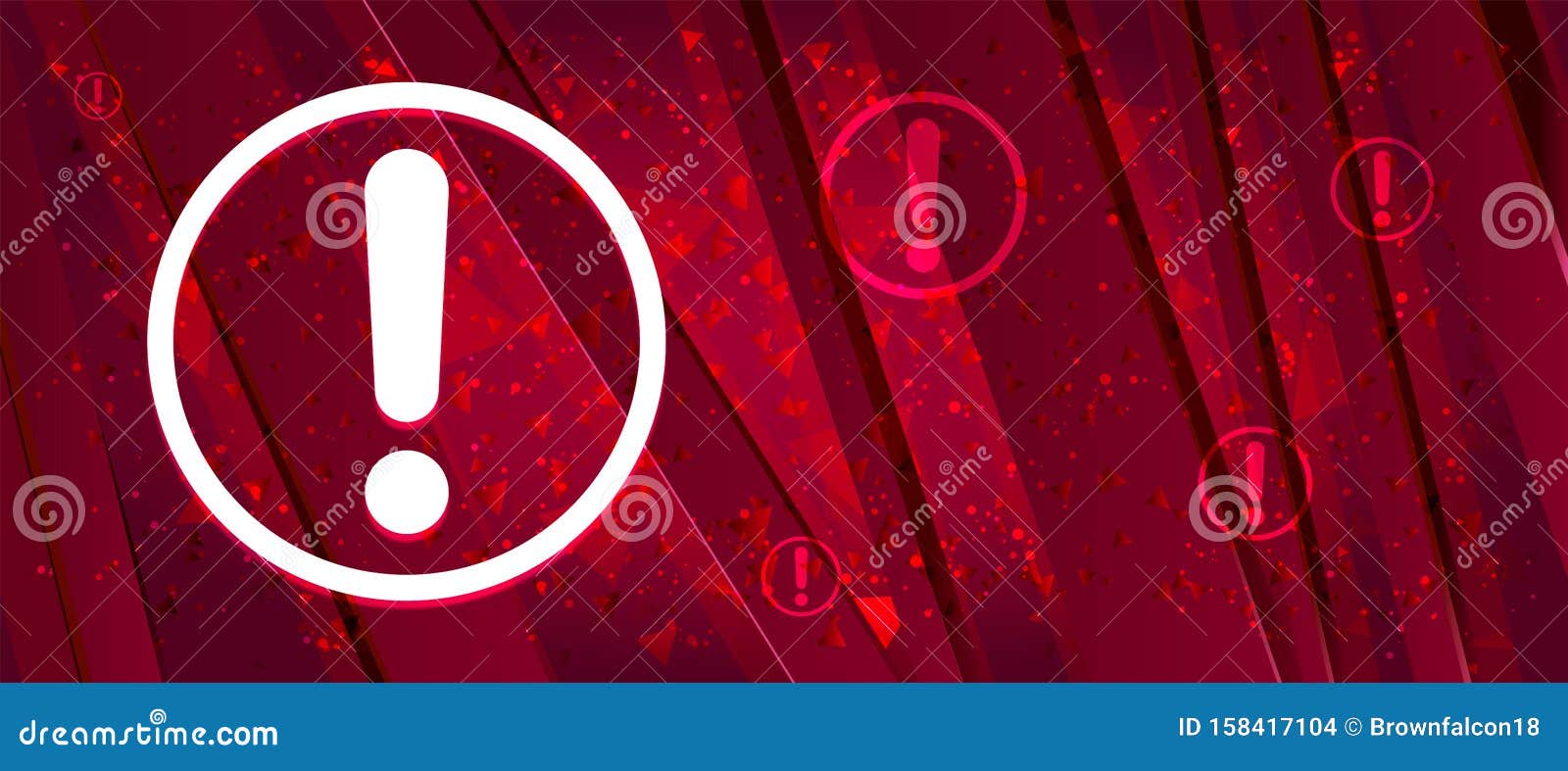 Exclamation Mark Icon Abstract Design Bright Red Banner Background ...