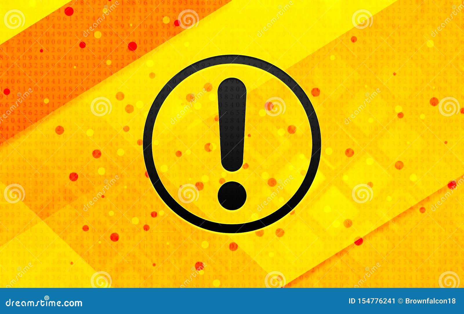 Exclamation Mark Icon Abstract Digital Banner Yellow Background Stock ...