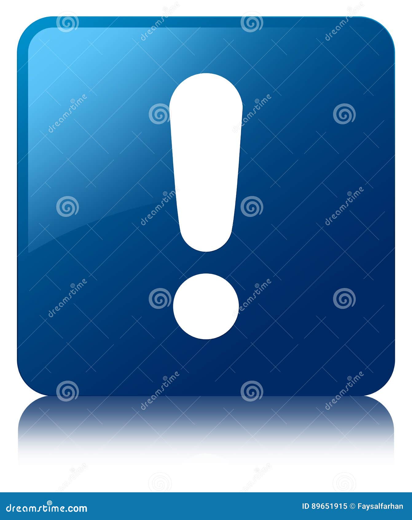 Exclamation Mark Icon Blue Square Button Stock Illustration ...