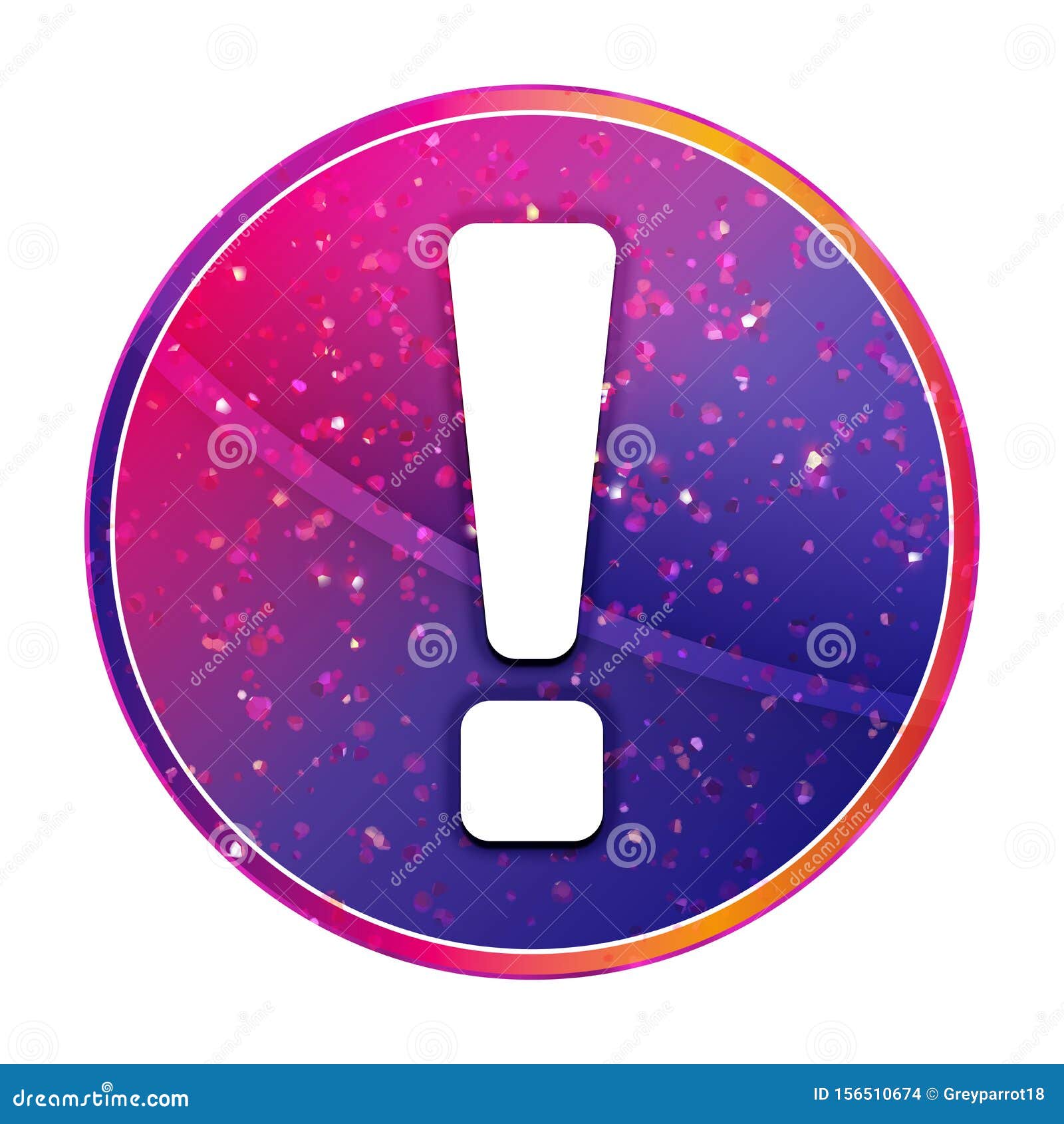 Exclamation Mark Icon Creative Trendy Colorful Round Button ...