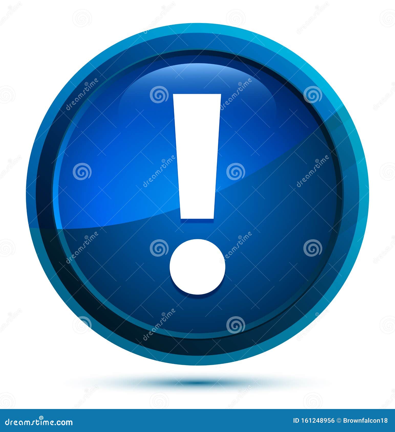 Exclamation Mark Icon Elegant Blue Round Button Illustration Stock ...