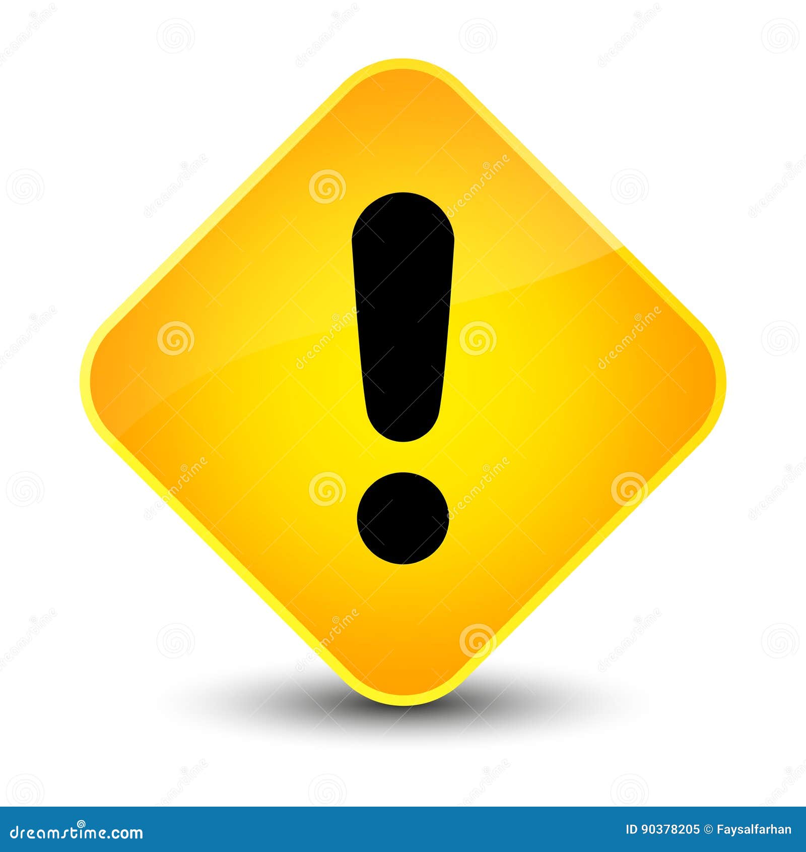 Exclamation Mark Icon Elegant Yellow Diamond Button Stock Illustration ...
