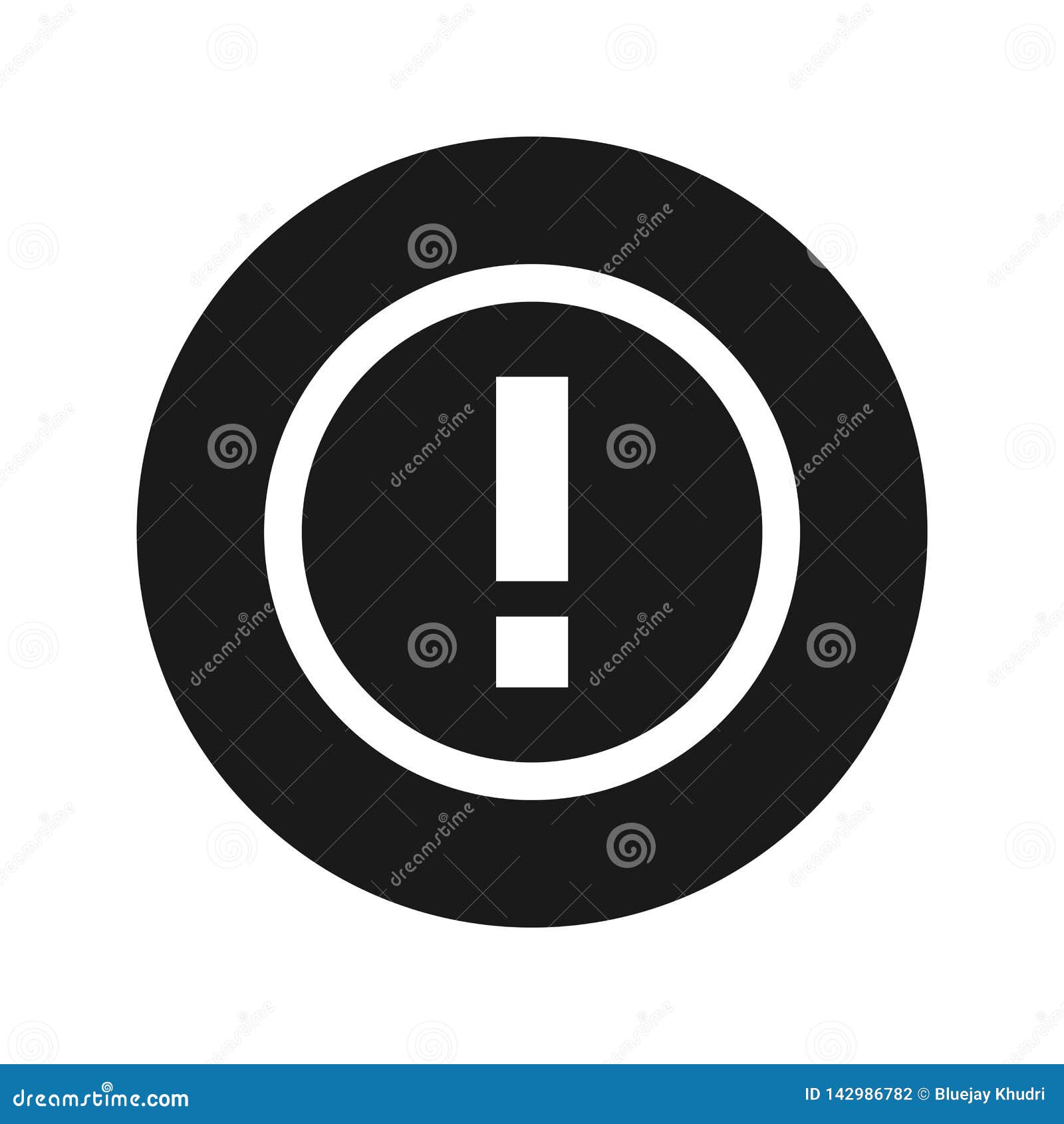 Exclamation Mark Icon Flat Black Round Button Vector Illustration Stock ...