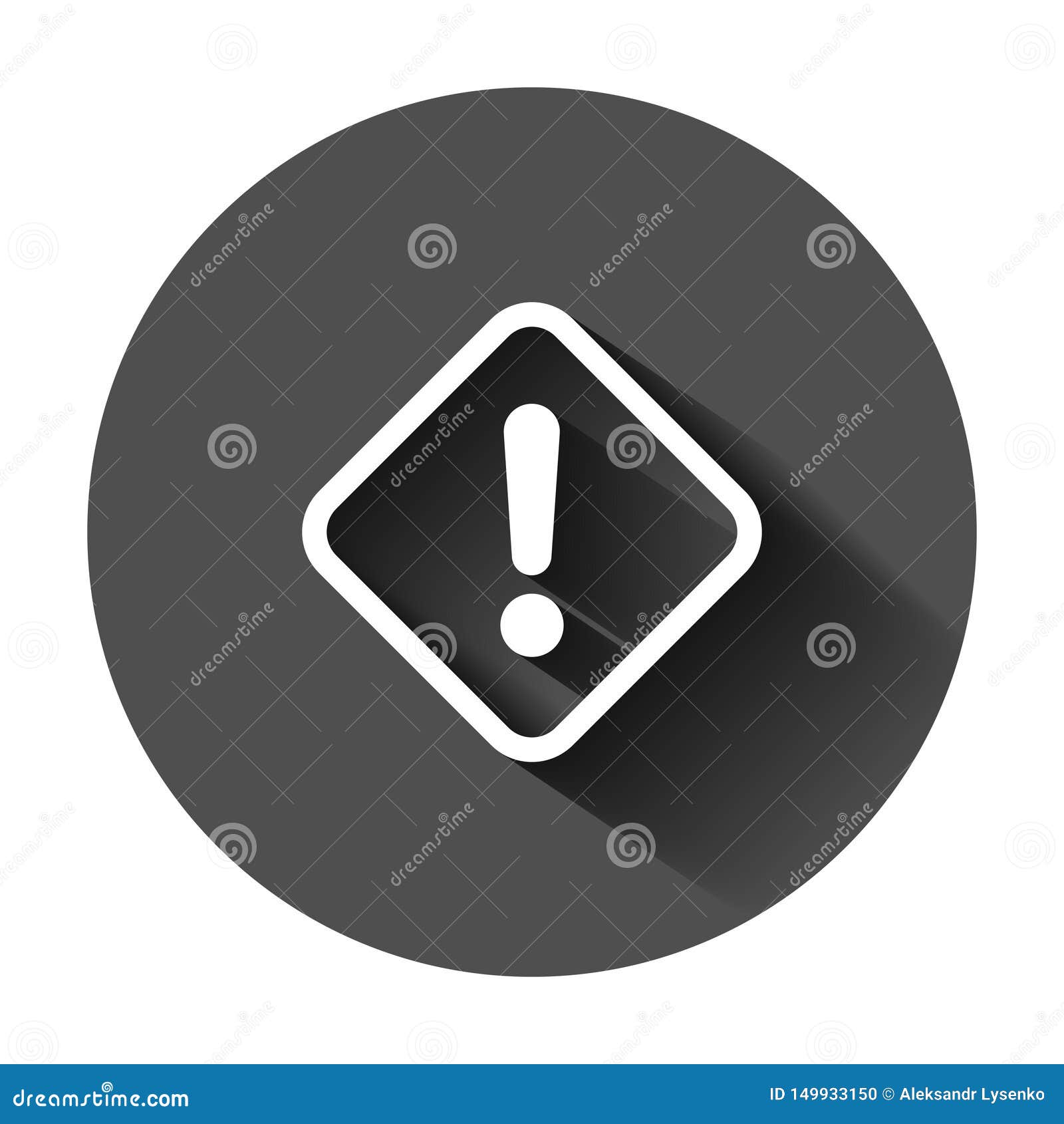 Exclamation Mark Icon in Flat Style. Danger Alarm Vector Illustration ...