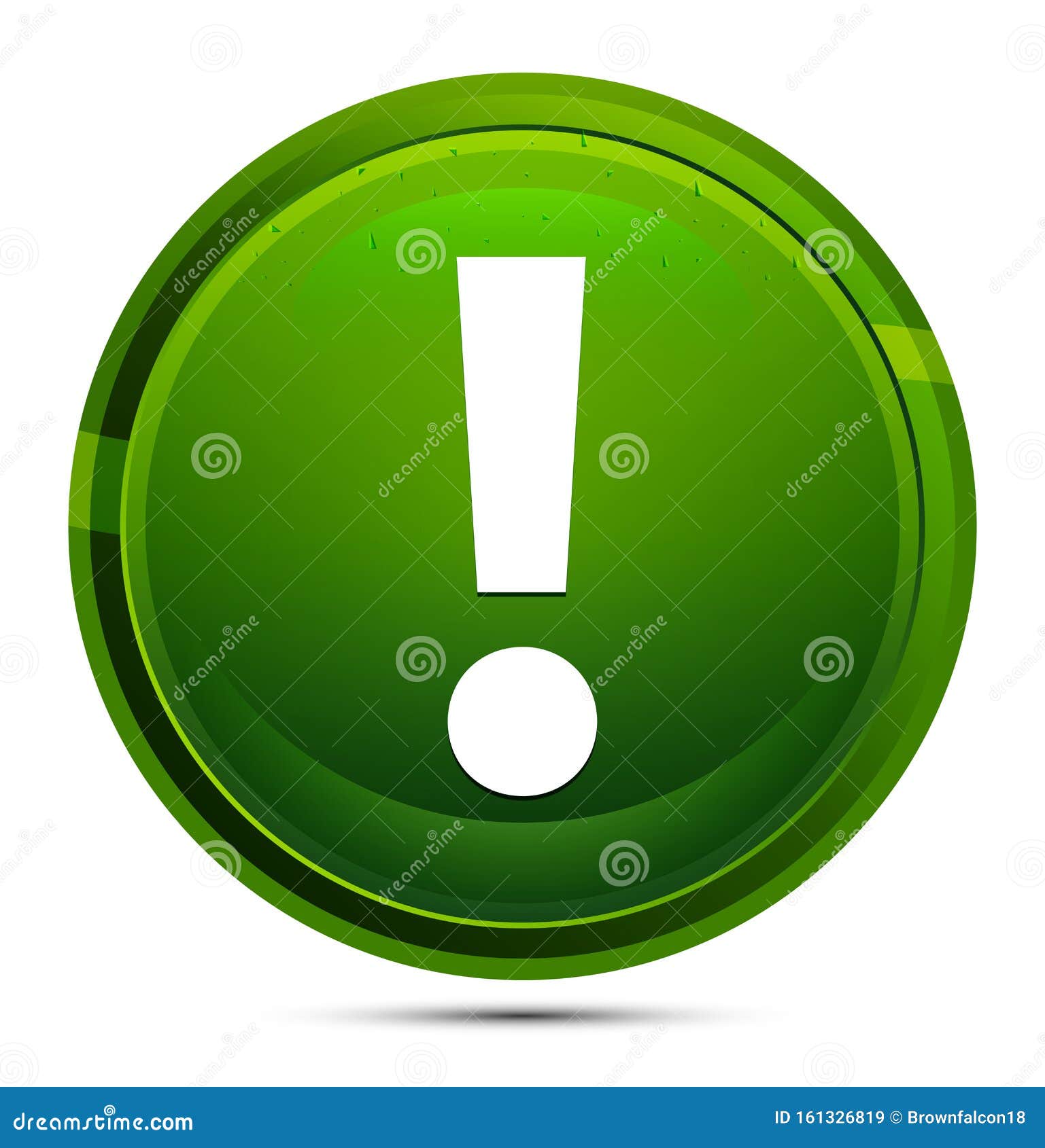 Exclamation Mark Icon Glassy Green Round Button Illustration Stock ...