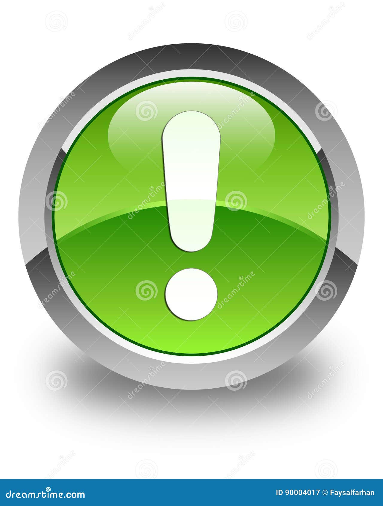 Exclamation Mark Icon Glossy Green Round Button Stock Illustration ...