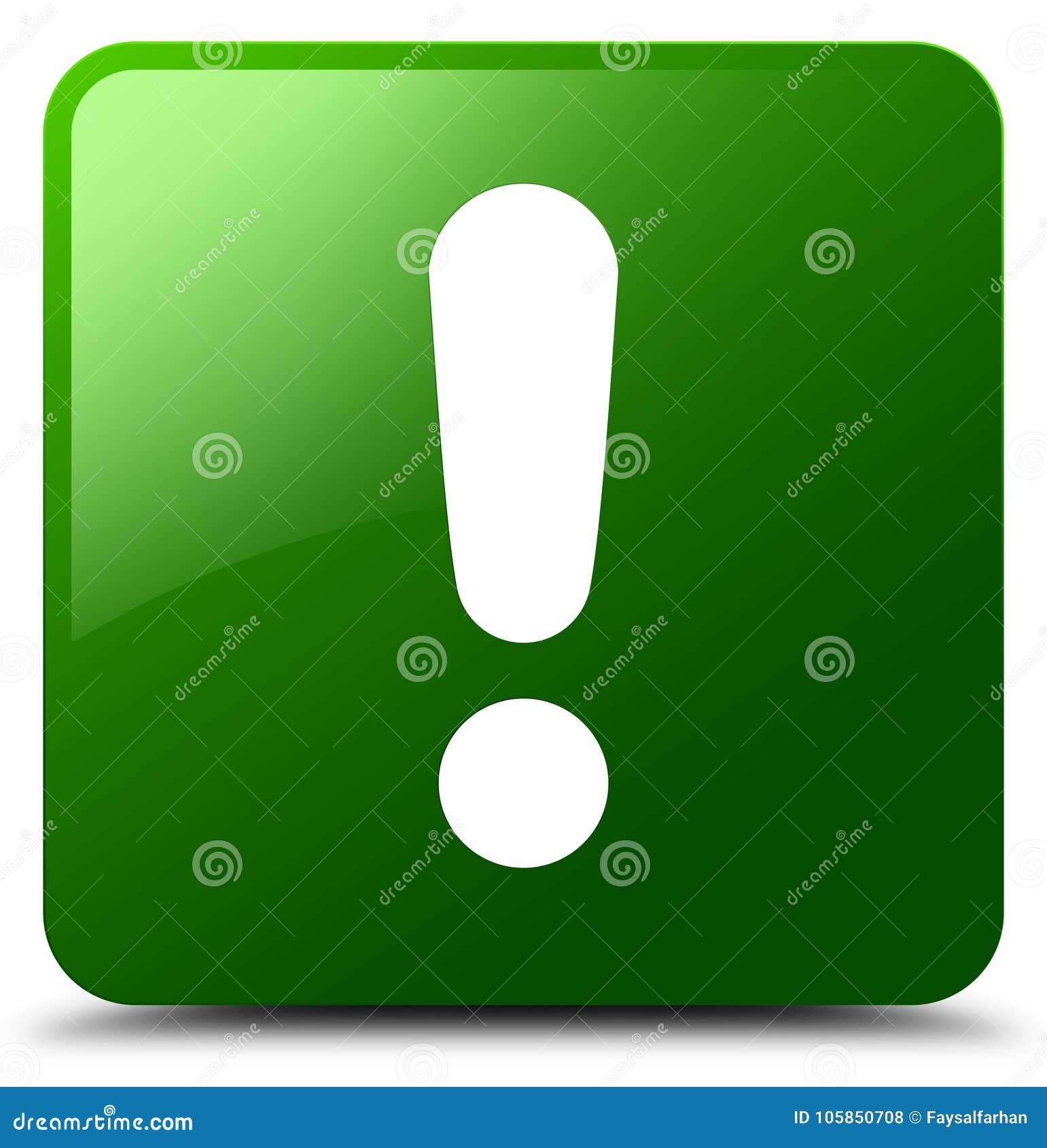 Exclamation Mark Icon Green Square Button Stock Illustration ...