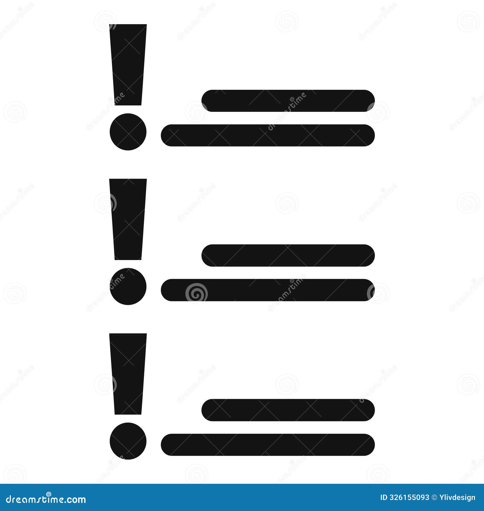 Exclamation Mark Icon Highlighting Important Text Lines Stock ...