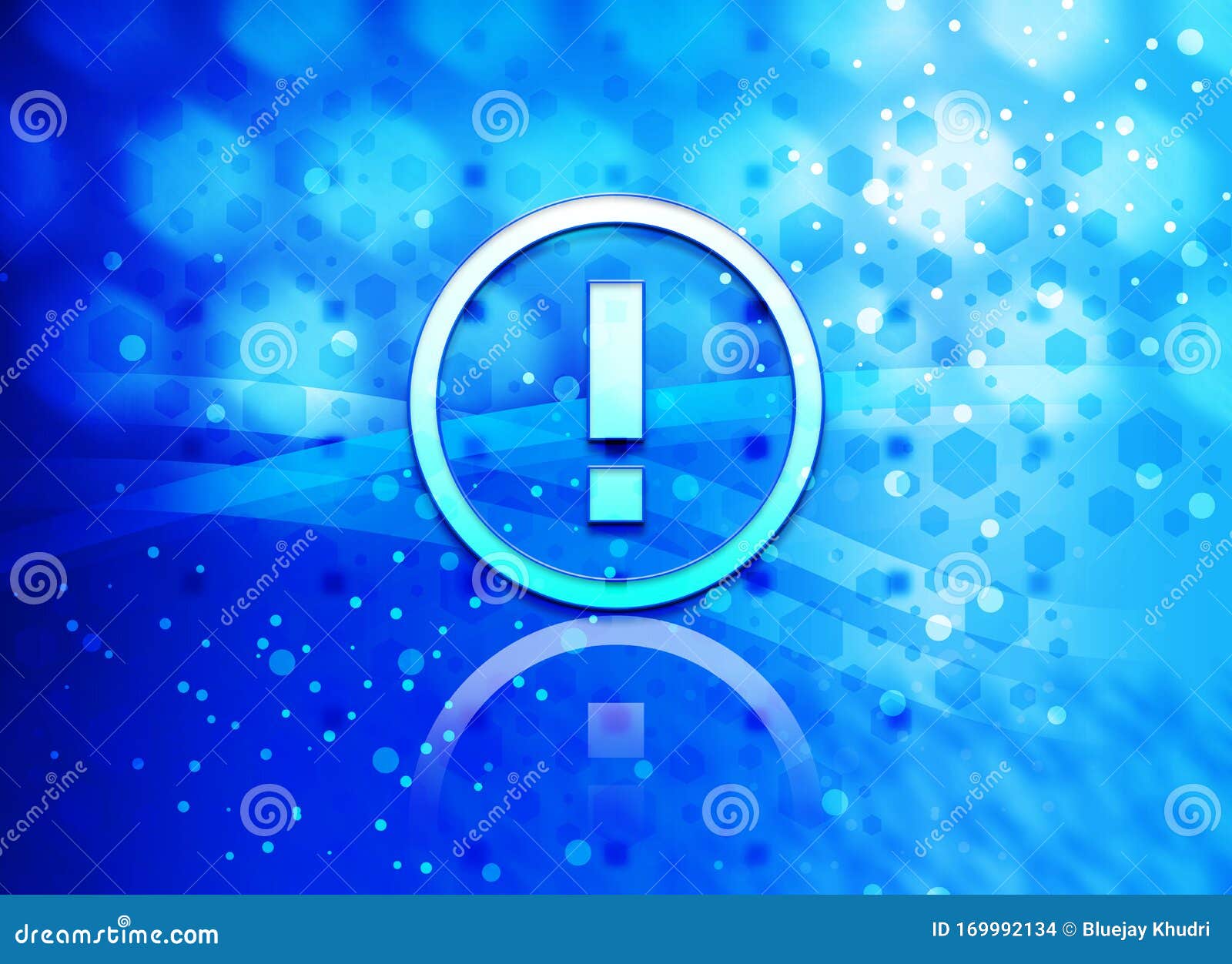 Exclamation Mark Icon Abstract Light Cyan Blue Hexagon Pattern ...