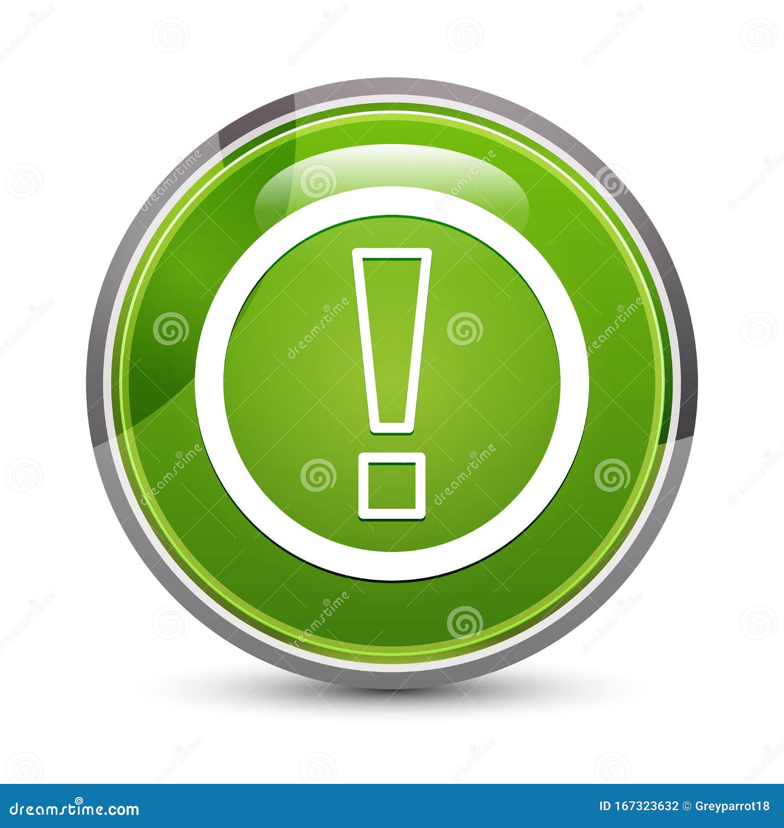 Exclamation Mark Icon Elegant Green Round Button Vector Illustration ...