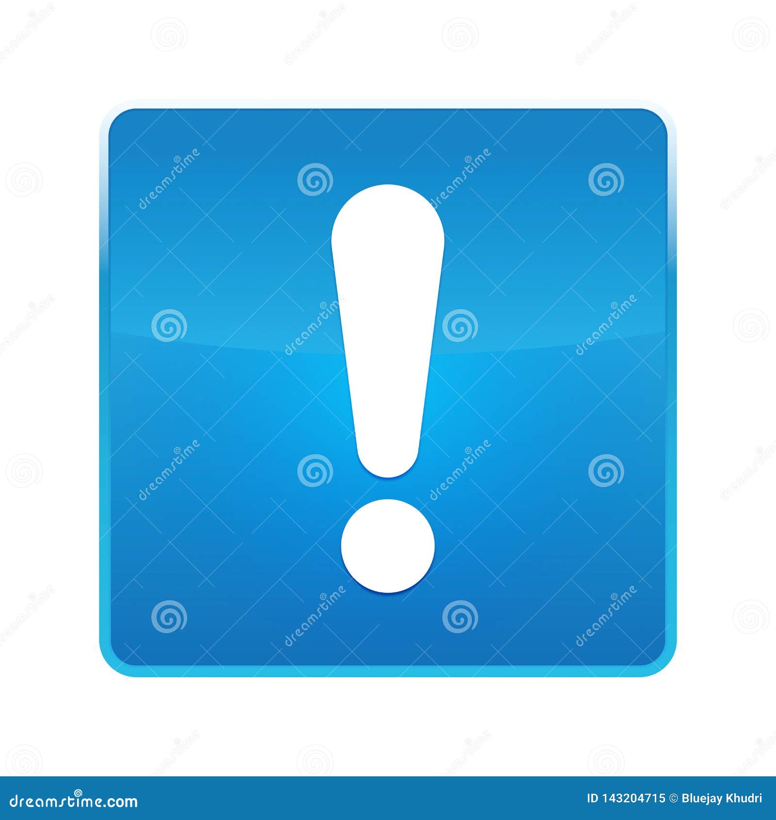 Exclamation Mark Icon Shiny Blue Square Button Stock Illustration ...