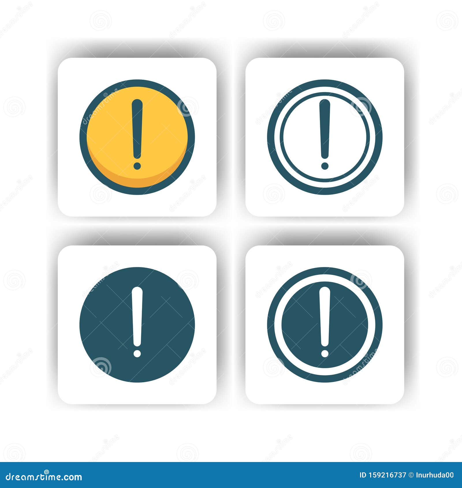 Exclamation Mark Icon for Mobile, Web, and Presentation with Flat Color ...