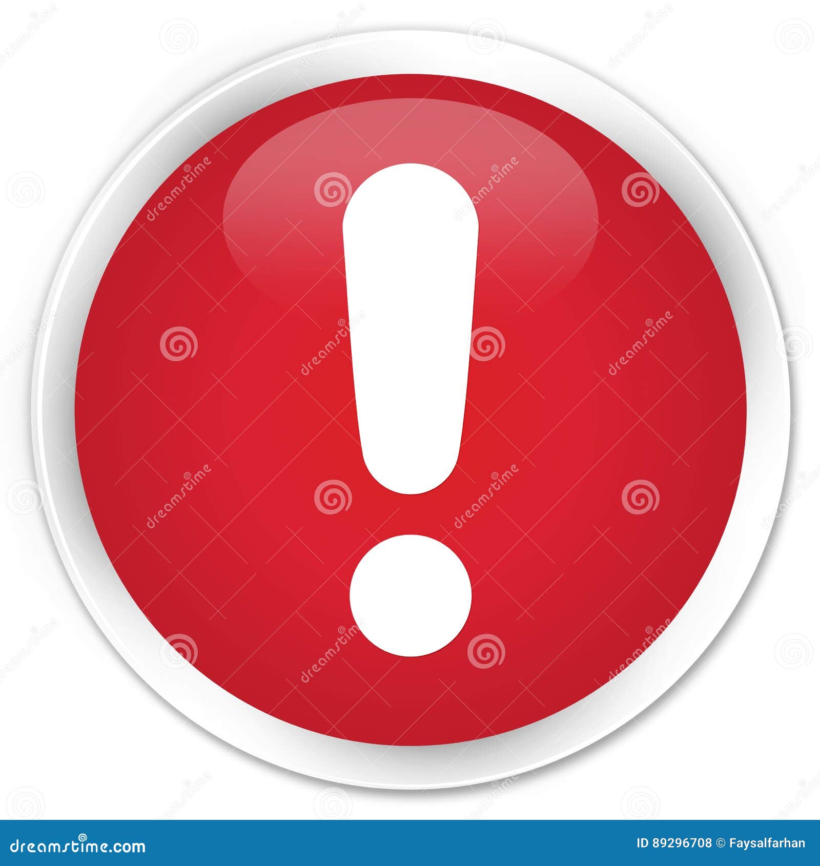 Exclamation Mark Icon Premium Red Round Button Stock Illustration ...