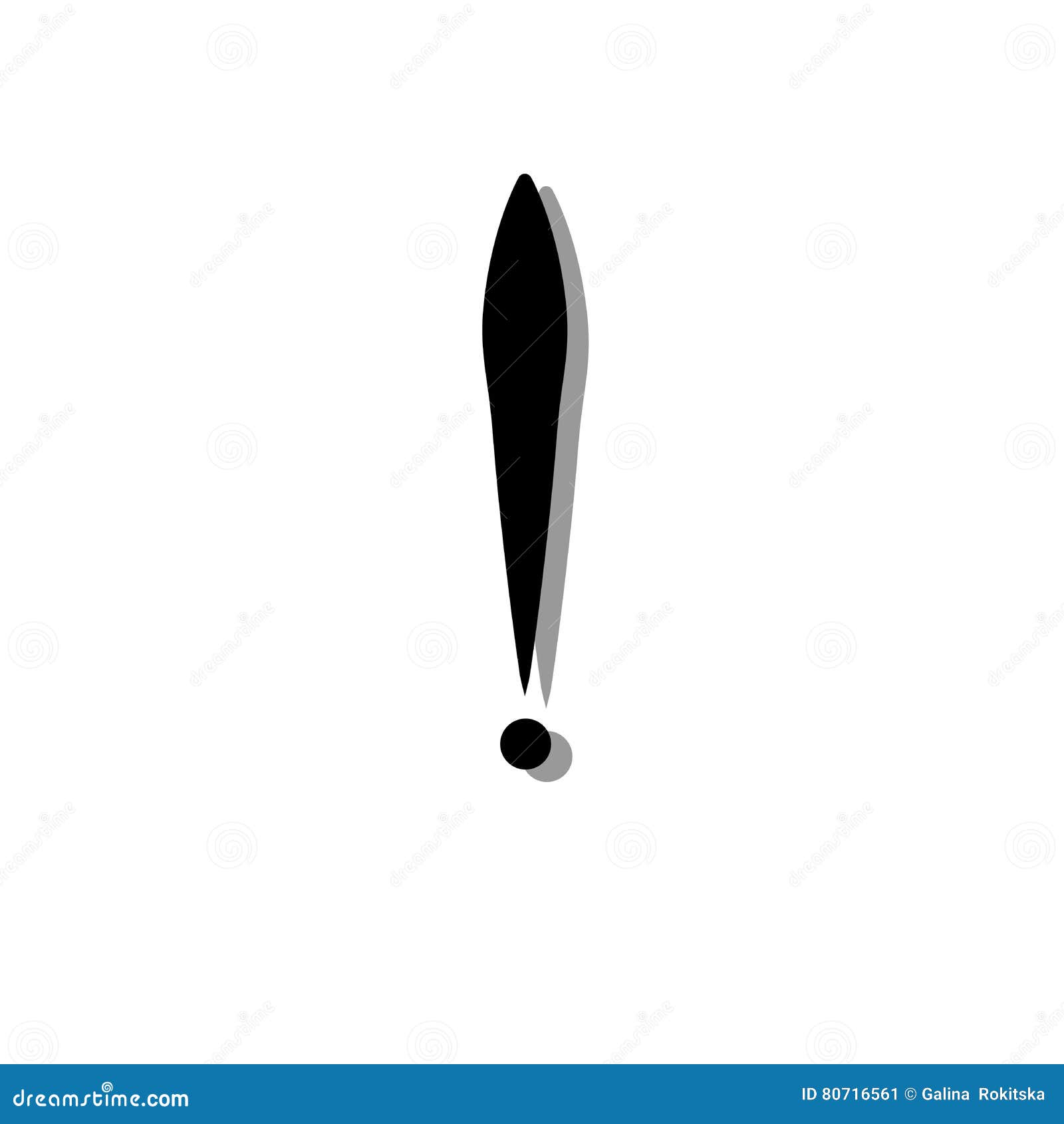 Exclamation Mark Icon with Shadow. Vector Illustration. Black ...