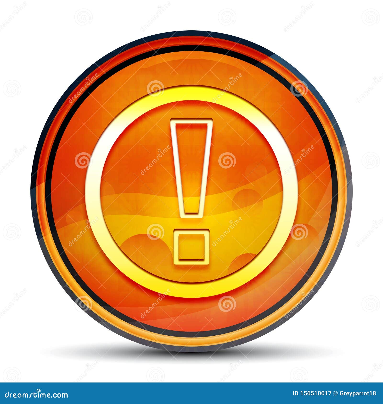 Exclamation Mark Icon Shiny Bright Orange Round Button Illustration ...