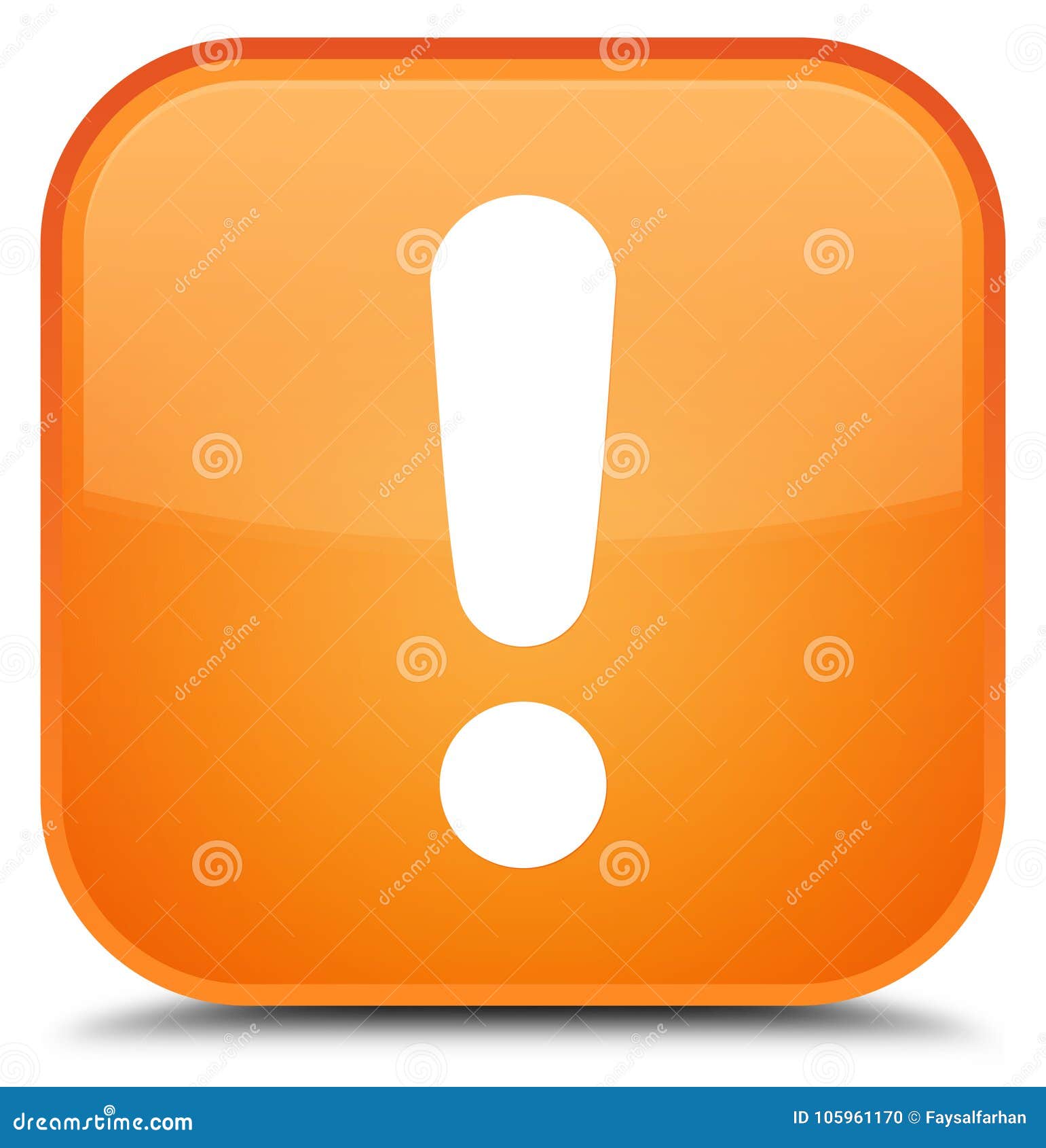 Exclamation Mark Icon Special Orange Square Button Stock Illustration ...