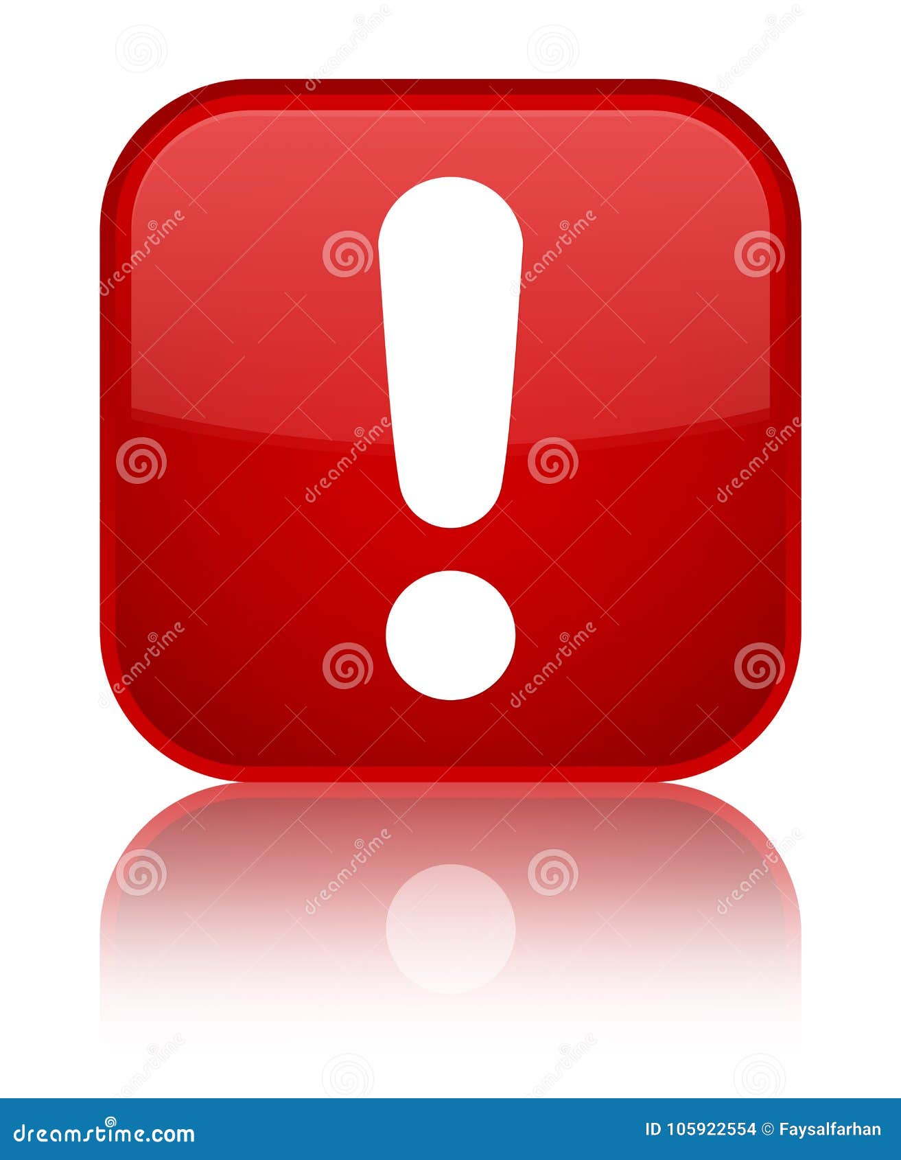 Exclamation Mark Icon Special Red Square Button Stock Illustration ...