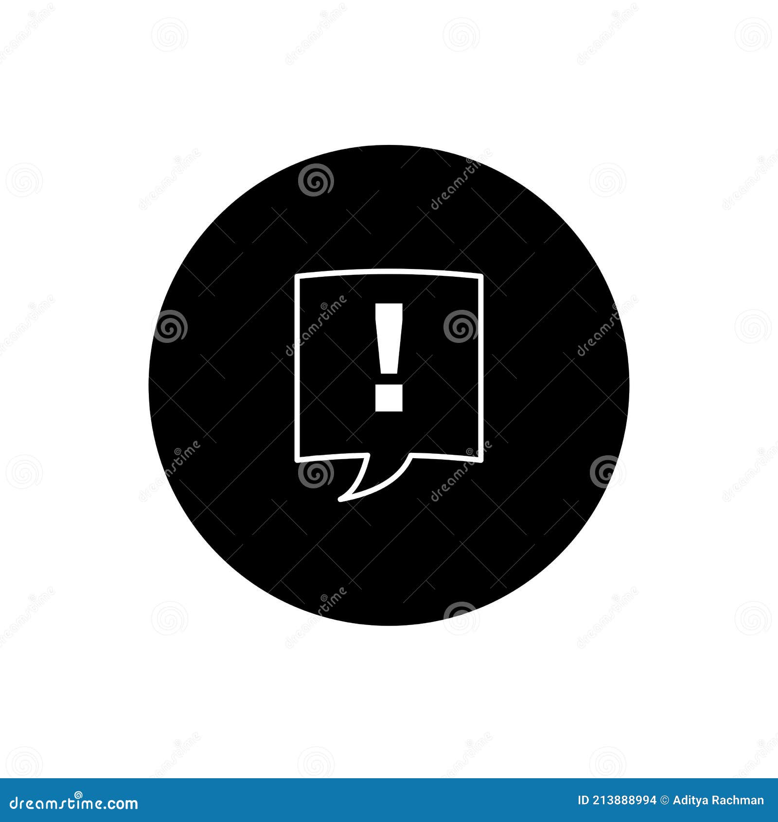 Exclamation mark icon. stock vector. Illustration of label - 213888994