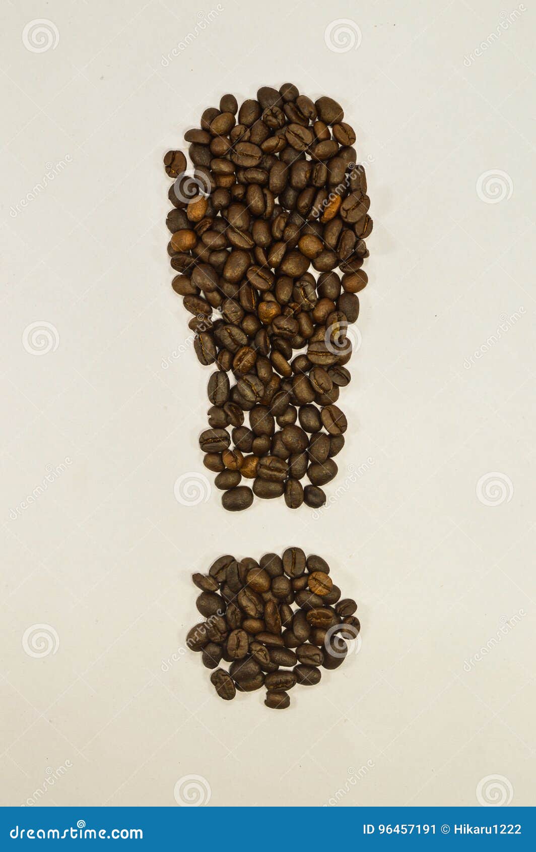 Exclamation Mark Image Made Up of Coffee Beans. Stock Image - Image of ...