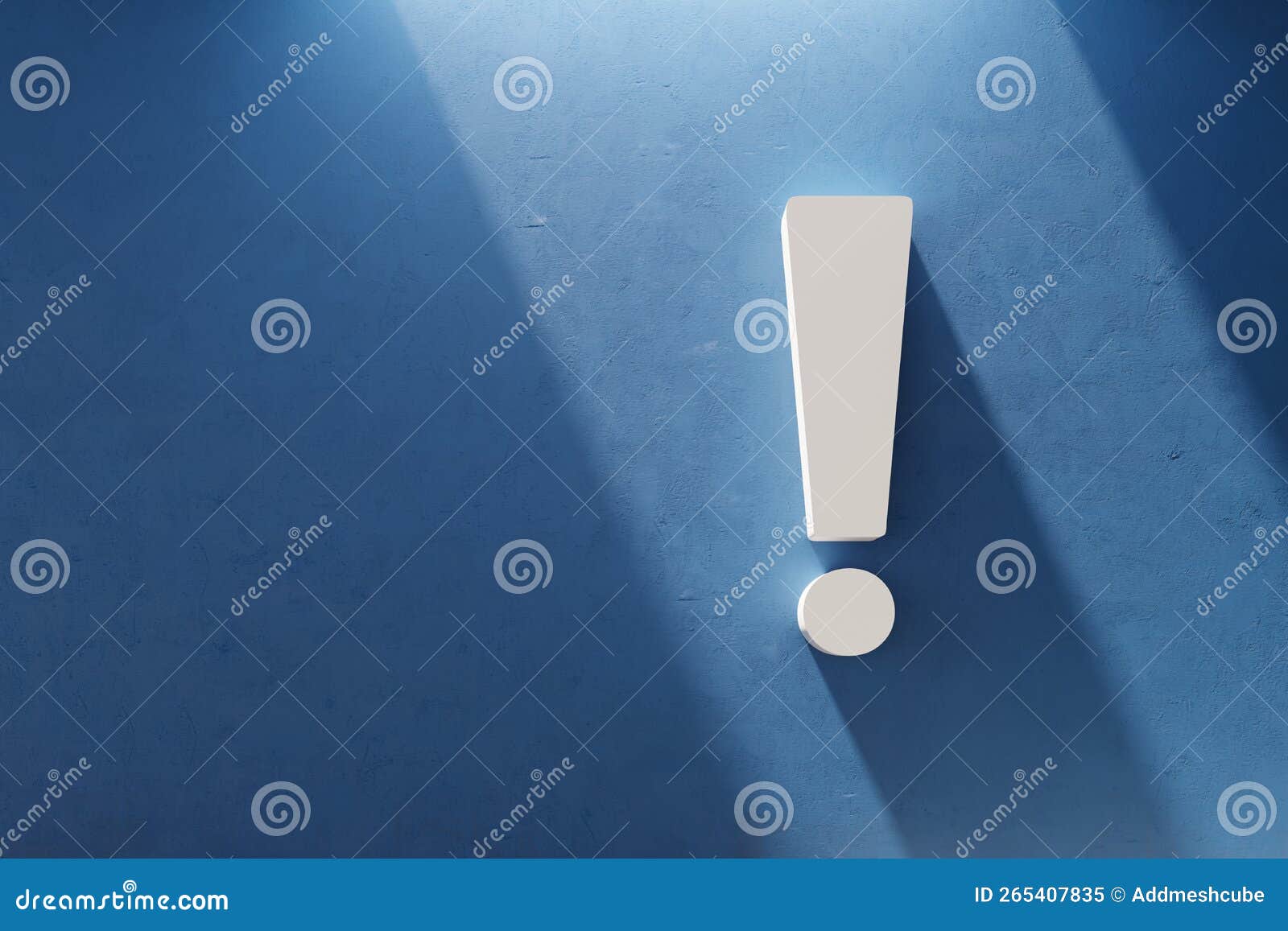 Exclamation Mark with Light Coming Down from Above in a Diagonal Line ...