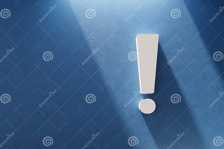 Exclamation Mark with Light Coming Down from Above in a Diagonal Line ...