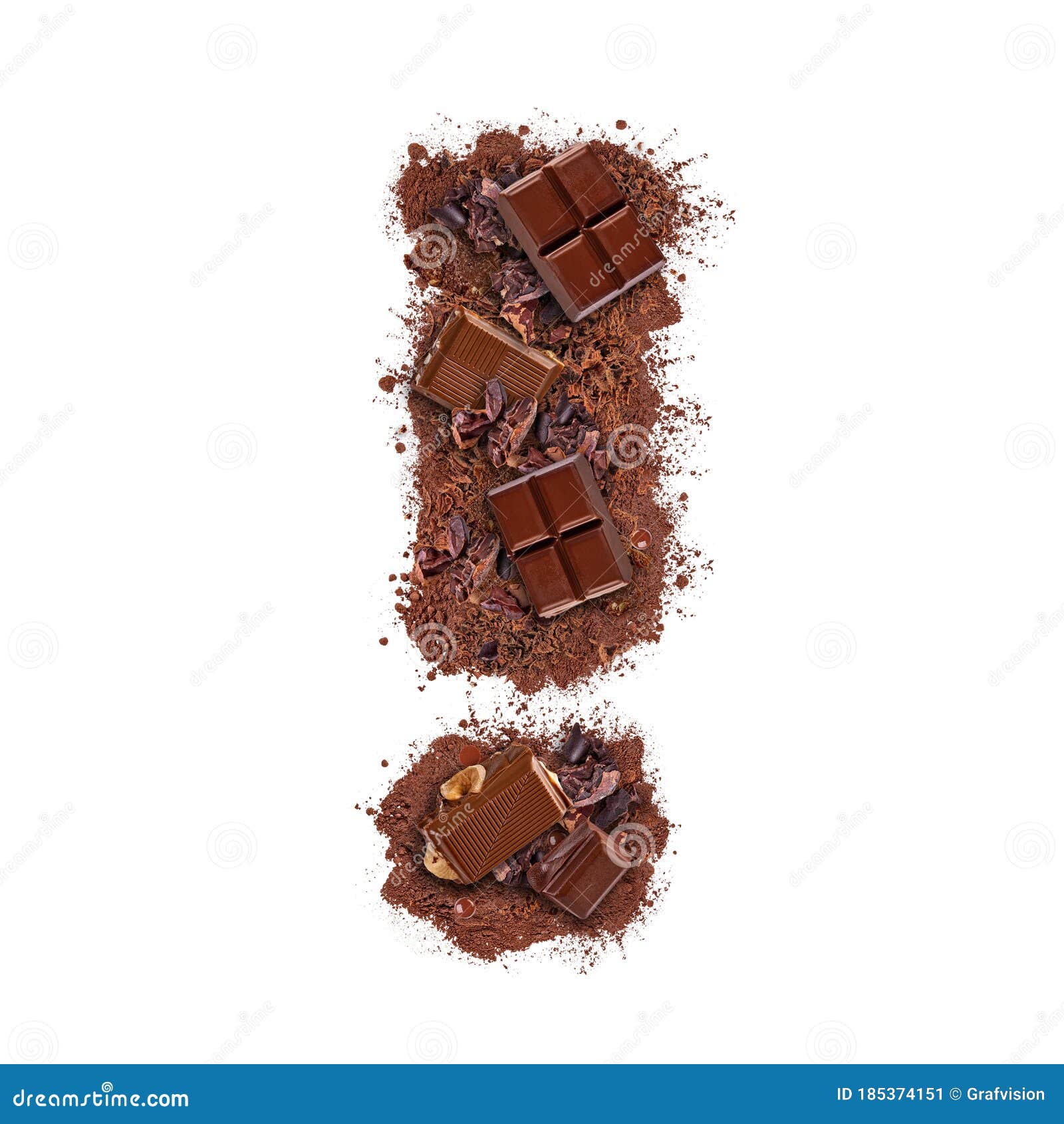 Exclamation Mark Made of Chocolate Bar Stock Image - Image of delicious ...