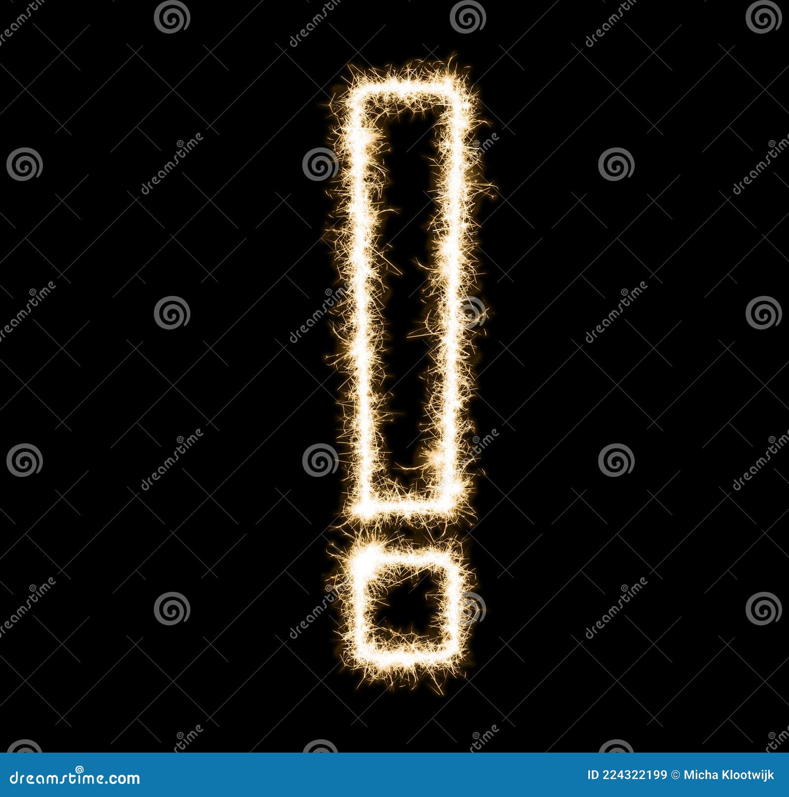 Exclamation Mark - Made Out of Sparkles Stock Image - Image of fire ...