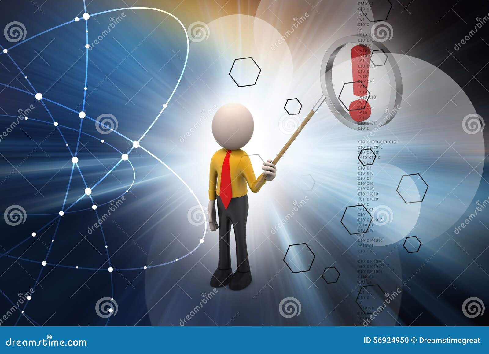 Exclamation mark with man stock illustration. Illustration of graphic ...