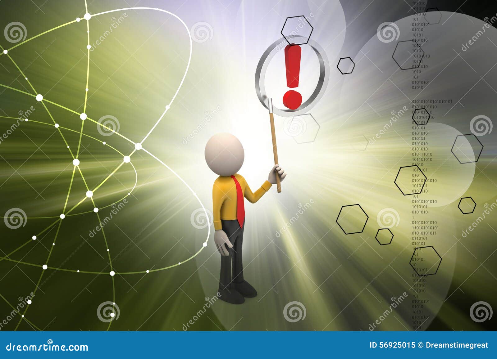 Exclamation mark with man stock illustration. Illustration of abstract ...