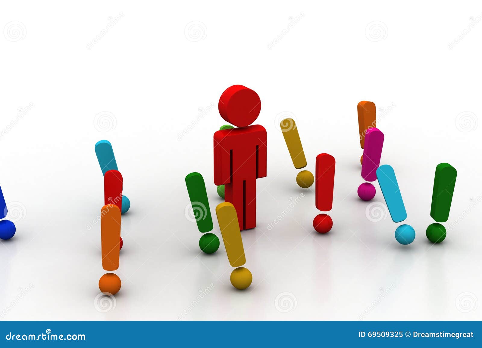 Exclamation mark and man stock illustration. Illustration of abstract ...