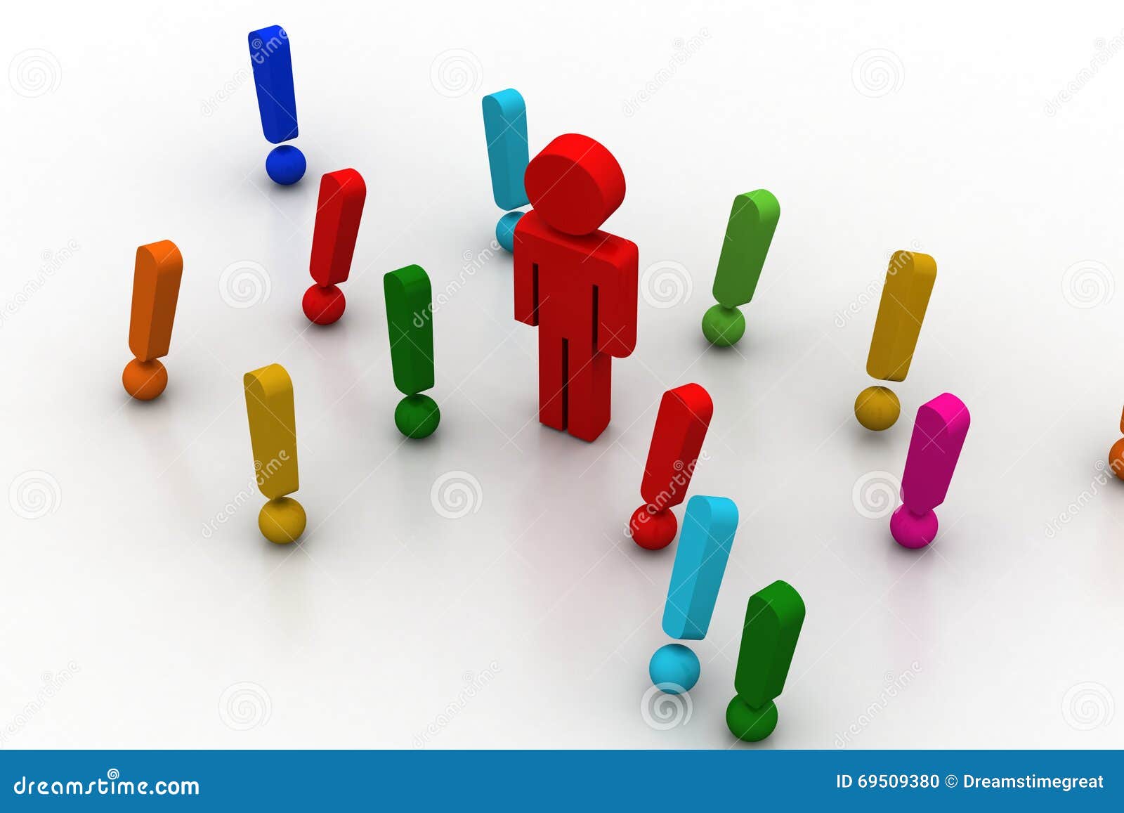 Exclamation mark and man stock illustration. Illustration of close ...