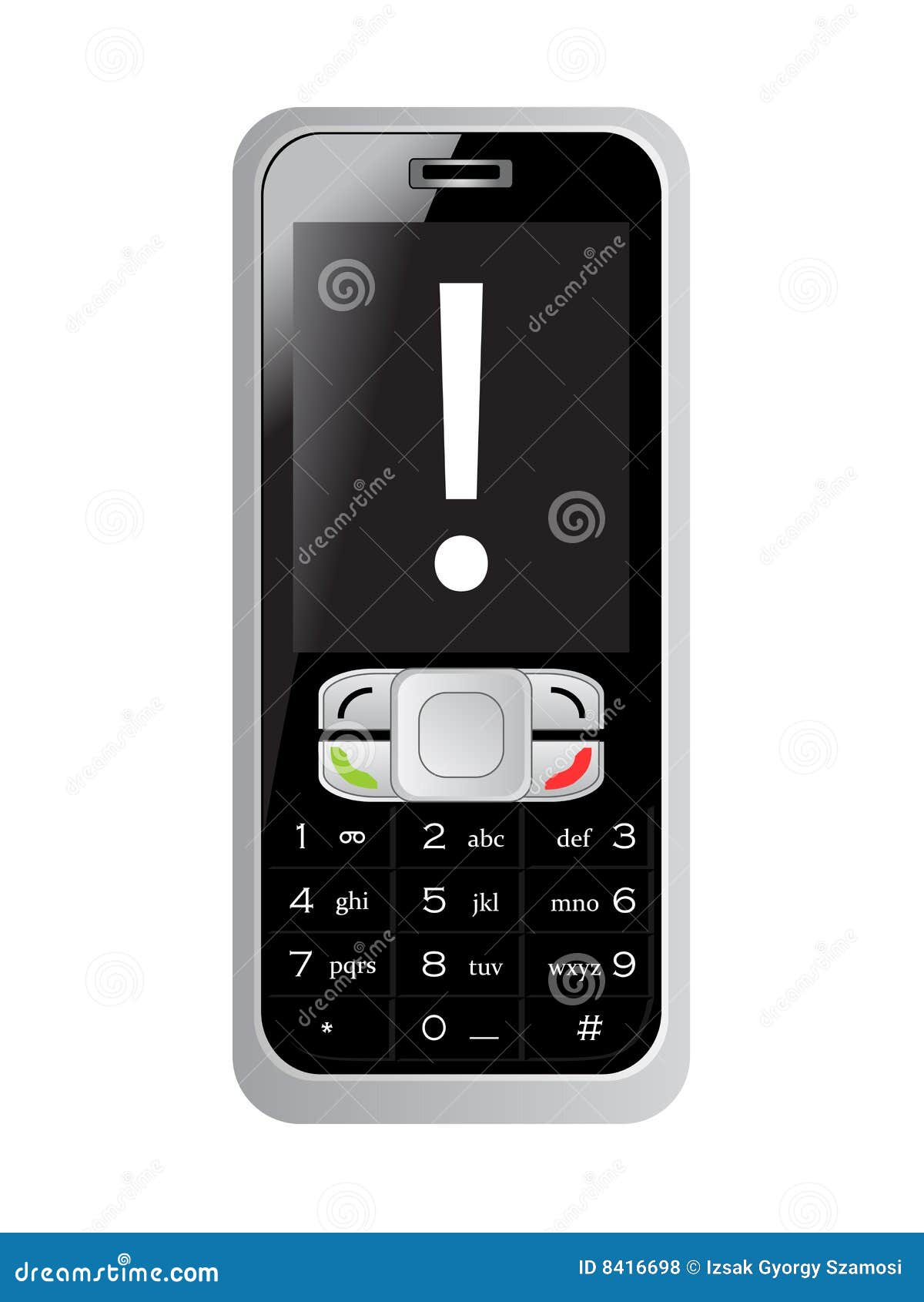Exclamation Mark on the Mobile Phone S Screen Stock Vector ...