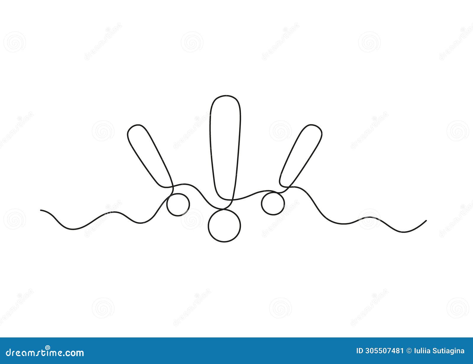 Exclamation Mark, One Line Continuous Drawing. Simple Minimalism Design ...