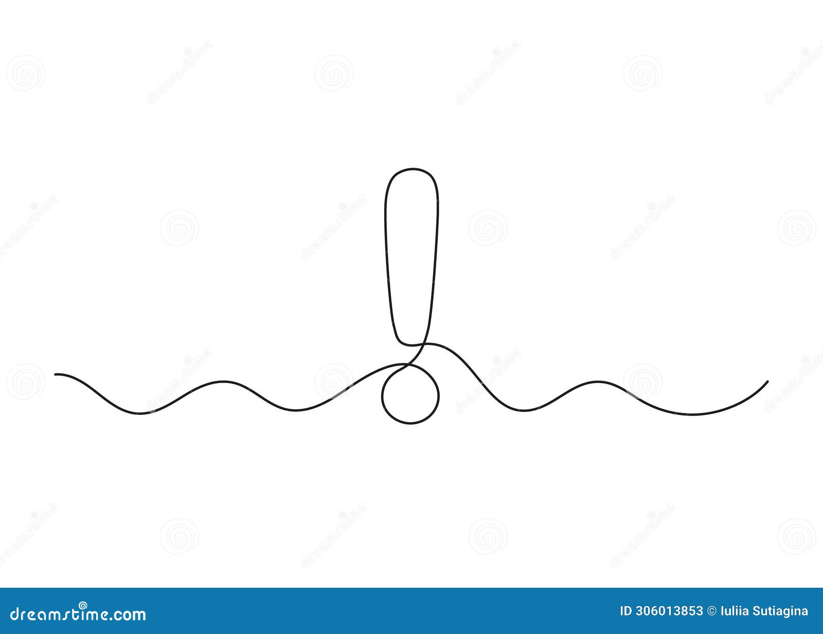Exclamation Mark, One Line Continuous Drawing. Simple Minimalism Design ...