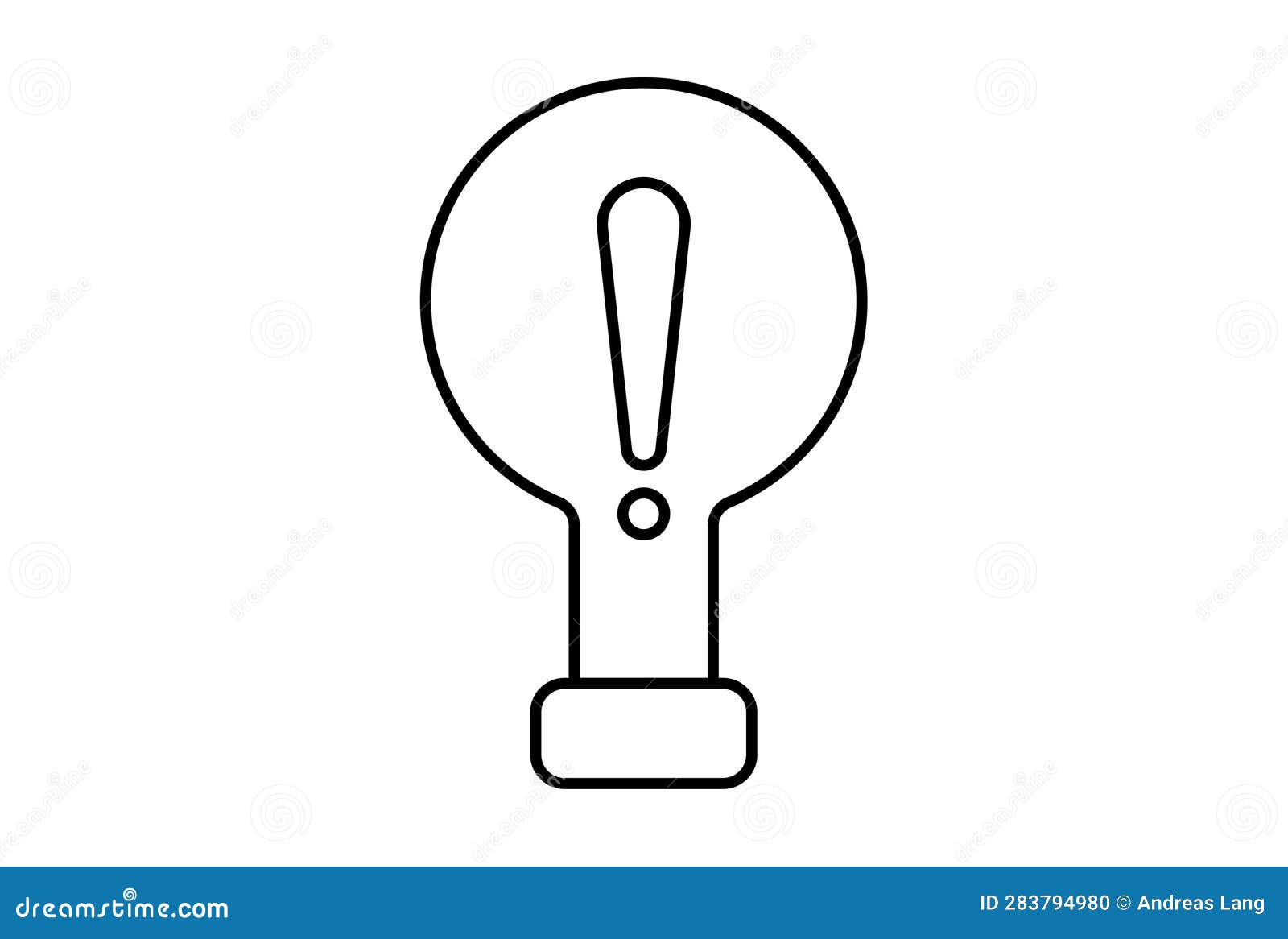 Exclamation Mark Outline Icon Black Error Symbol Warning Sign Art Stock ...