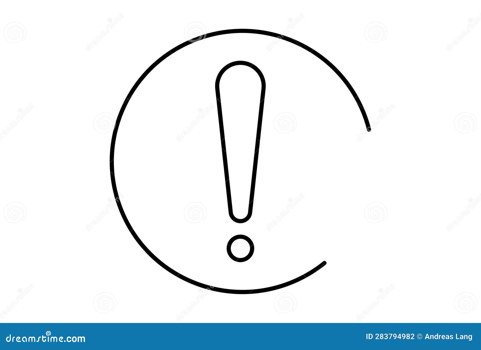 Exclamation Mark Outline Icon Black Error Symbol Warning Sign Art Stock ...