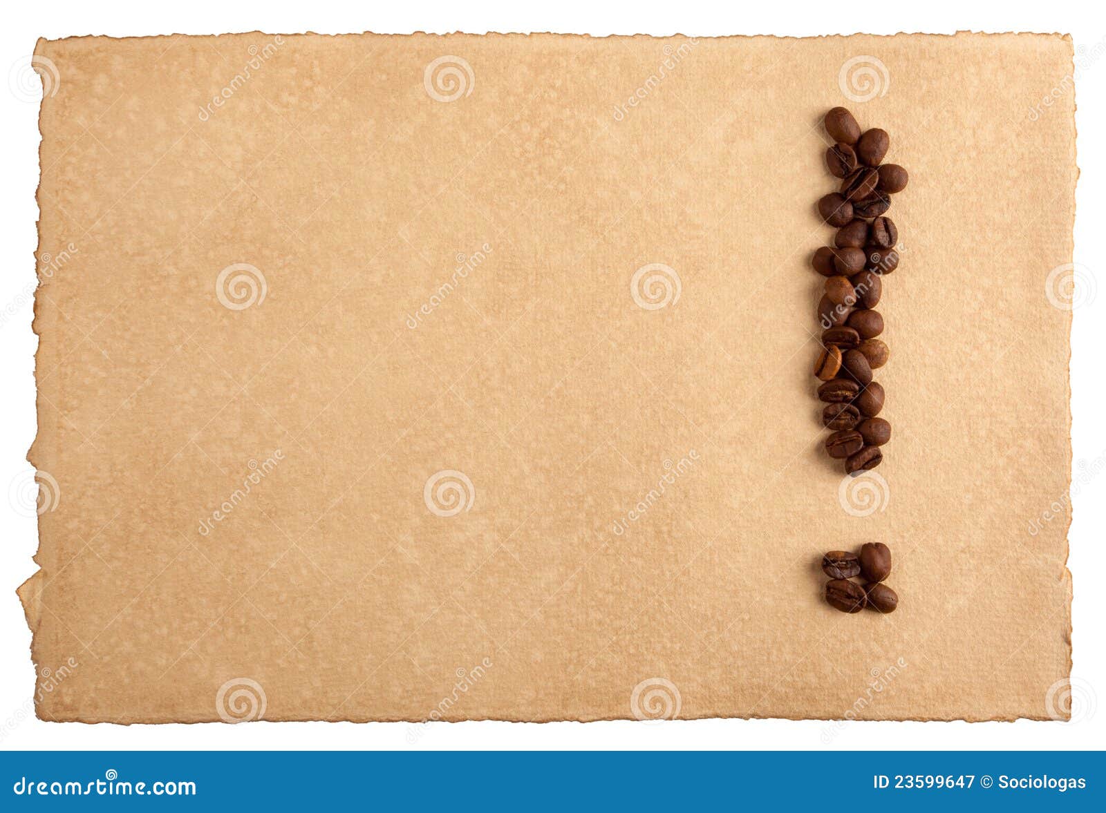 Exclamation mark on paper stock image. Image of caffeine - 23599647