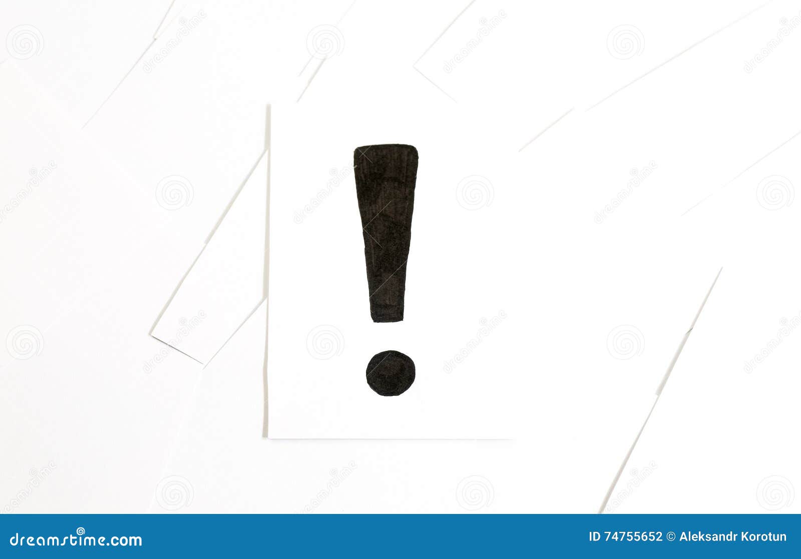 An Exclamation Mark on the Paper Stock Photo - Image of information ...