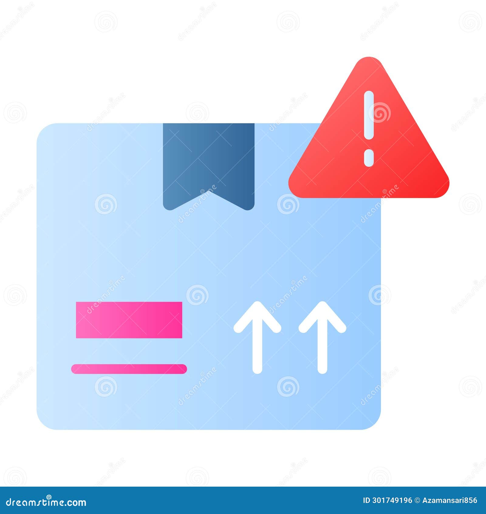 Exclamation Mark with Parcel Package Symbolizing Concept Icon of Parcel ...