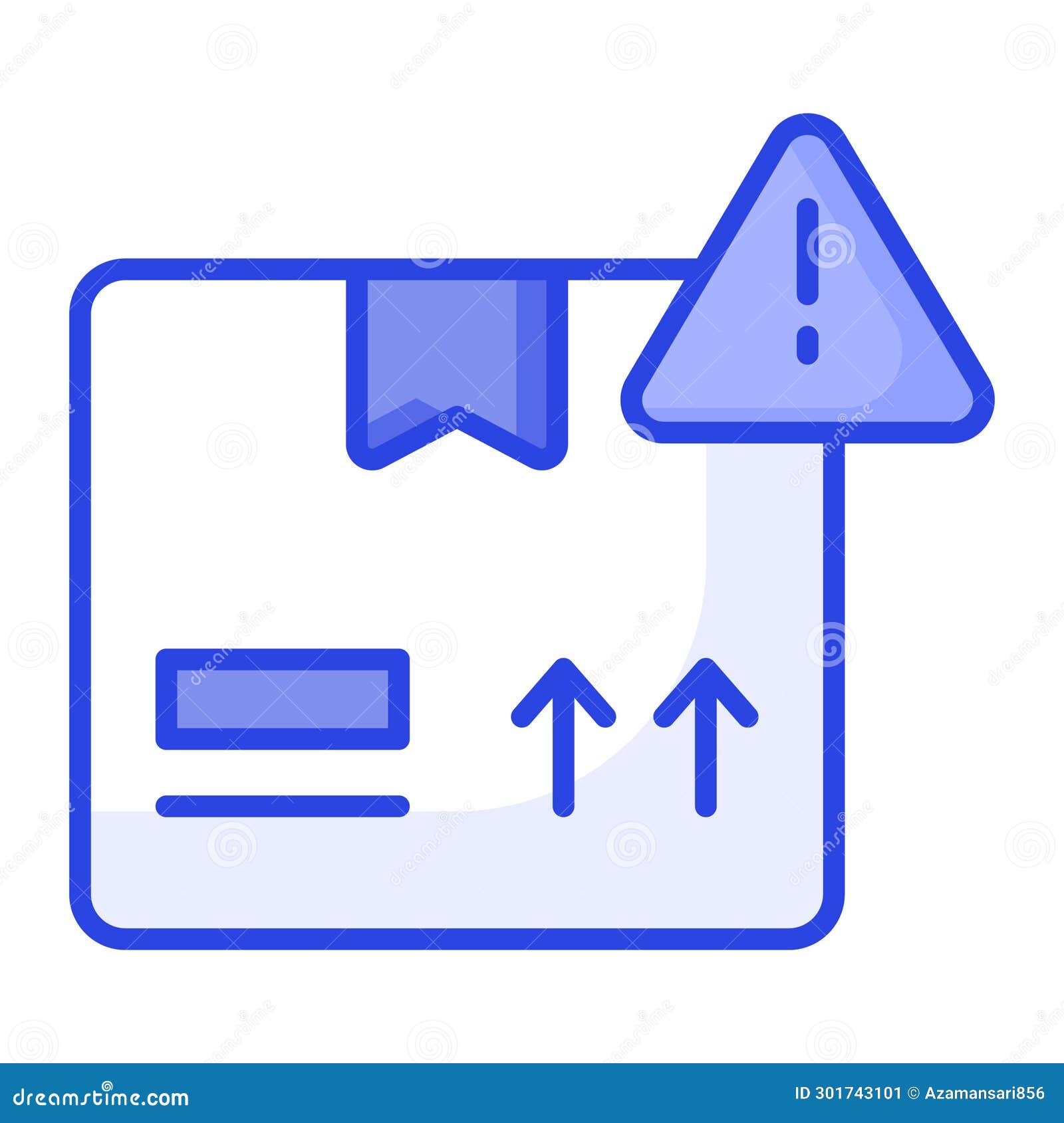 Exclamation Mark with Parcel Package Symbolizing Concept Icon of Parcel ...