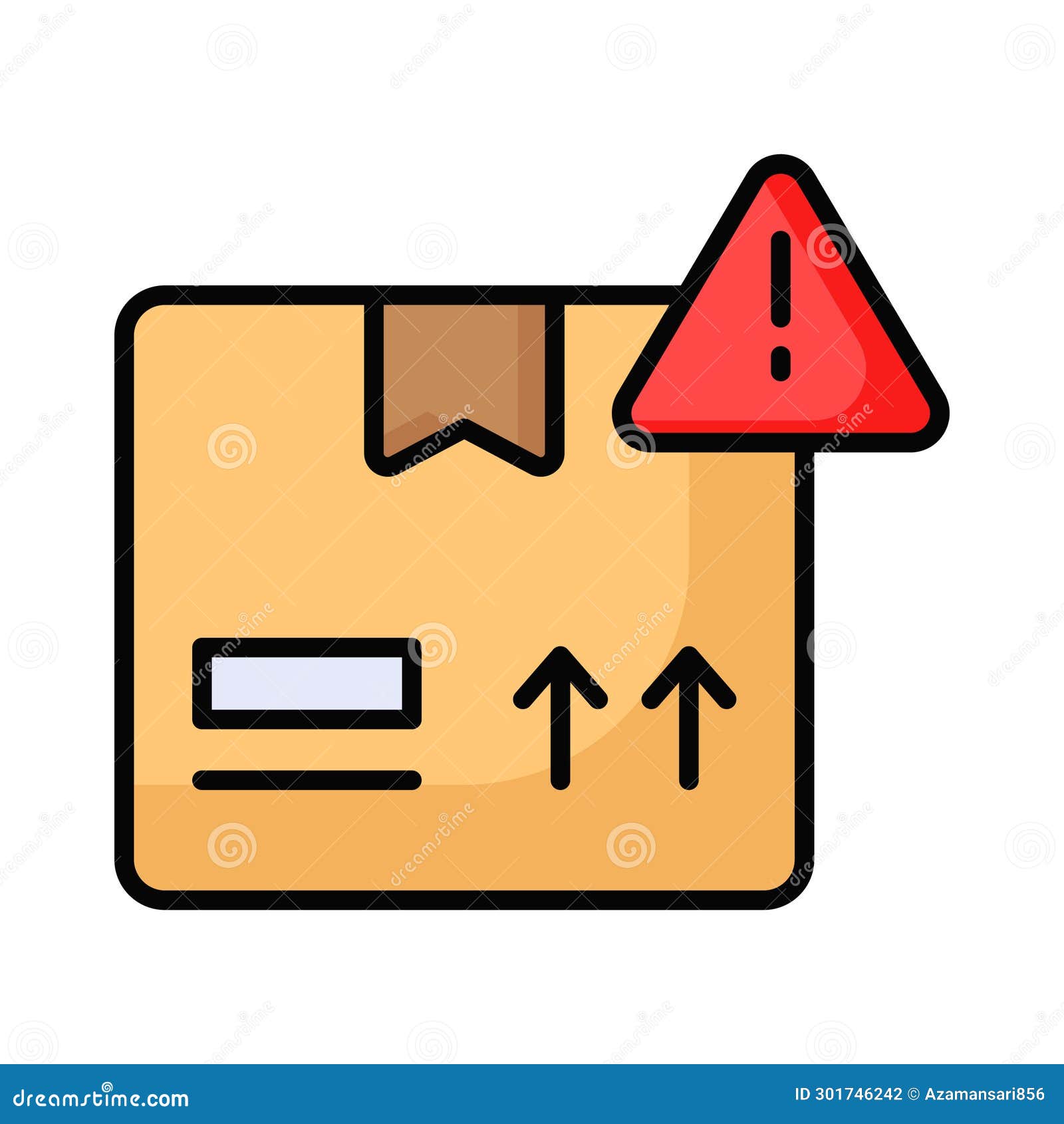 Exclamation Mark with Parcel Package Symbolizing Concept Icon of Parcel ...