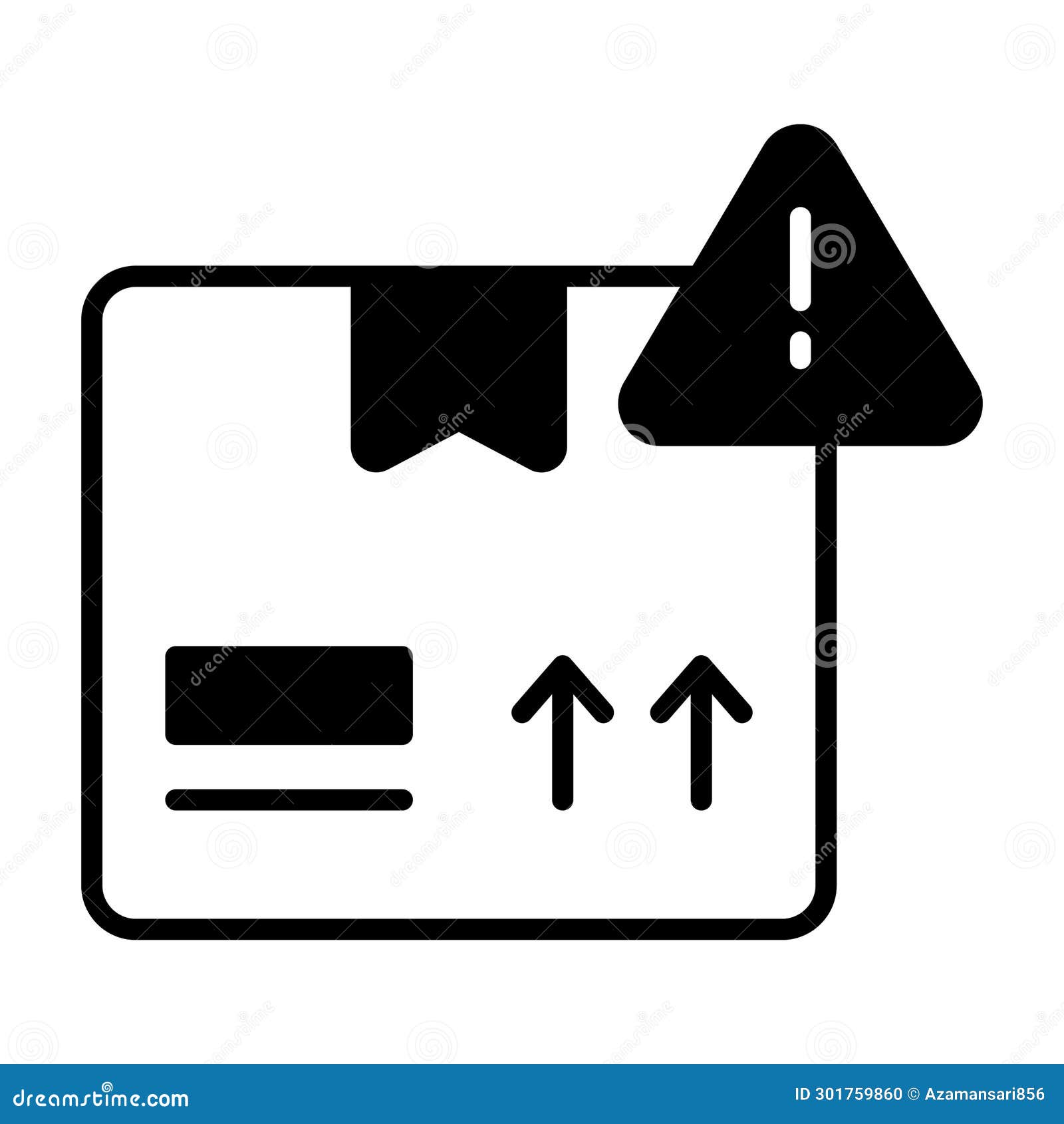Exclamation Mark with Parcel Package Symbolizing Concept Icon of Parcel ...