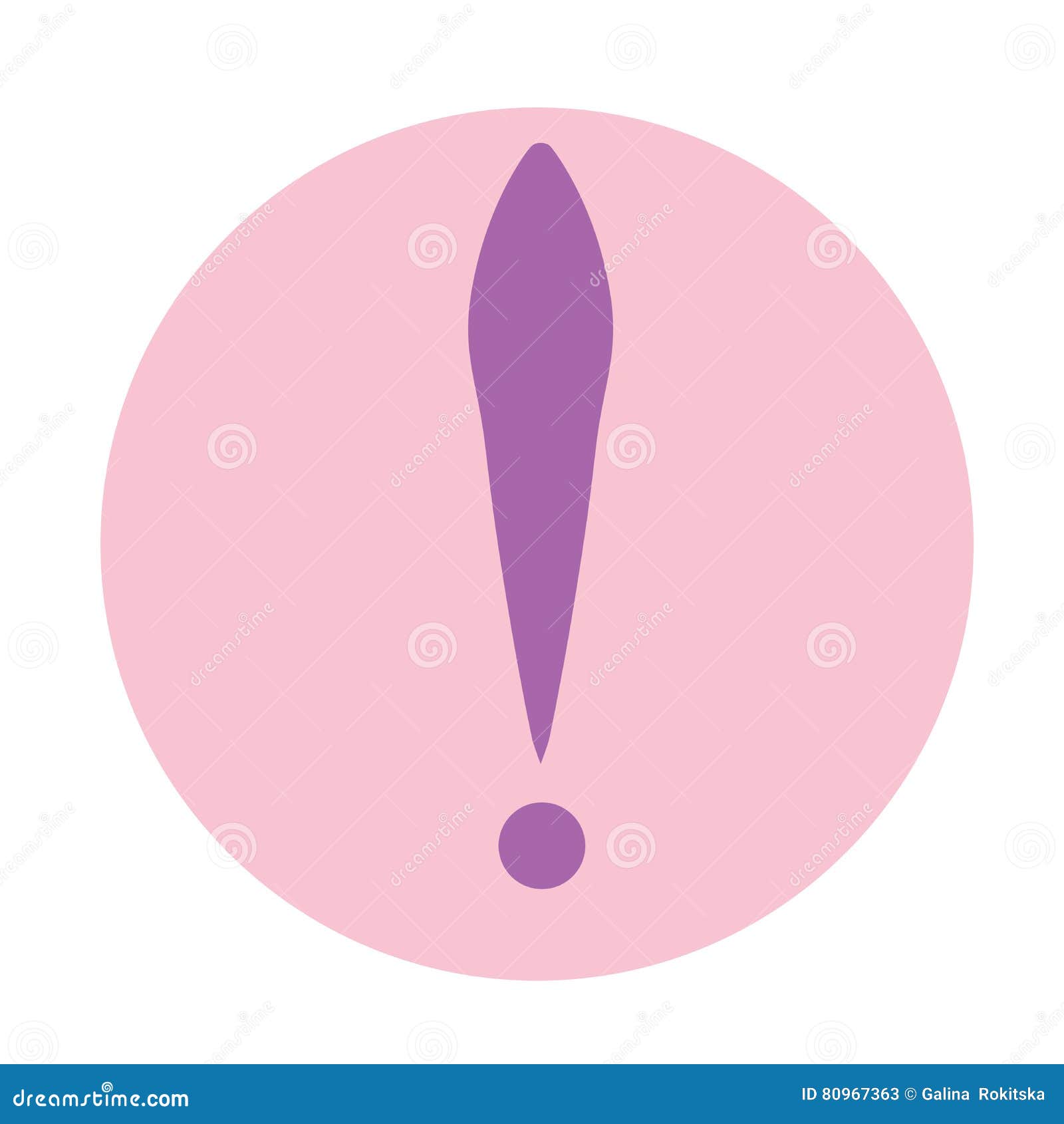 Exclamation Mark in Pink Circle. Vector Icon. Flat Design Style Stock ...