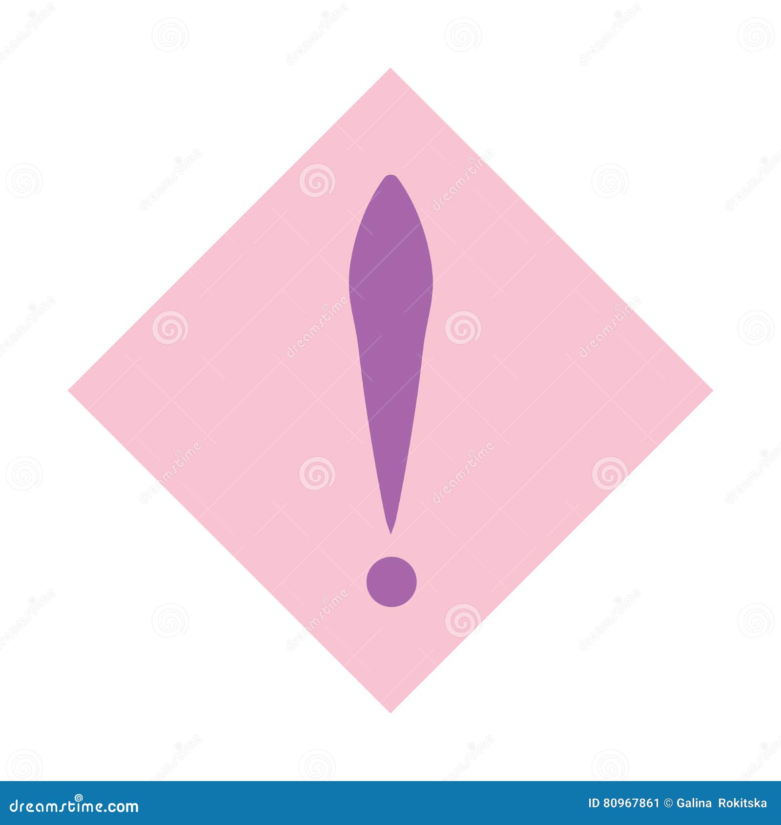Exclamation Mark in Pink Square. Vector Icon. Flat Design Style Stock ...