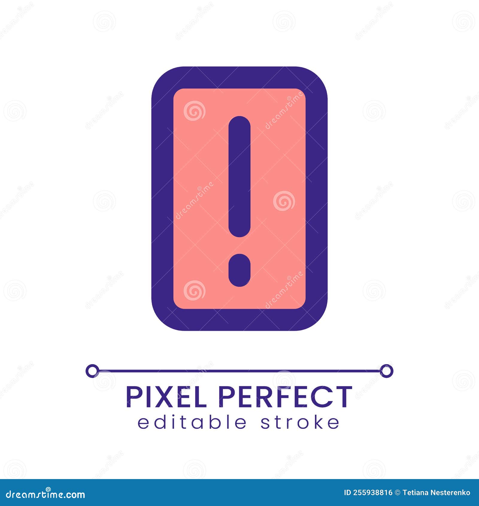 Exclamation Mark Pixel Perfect RGB Color Ui Icon Stock Vector ...