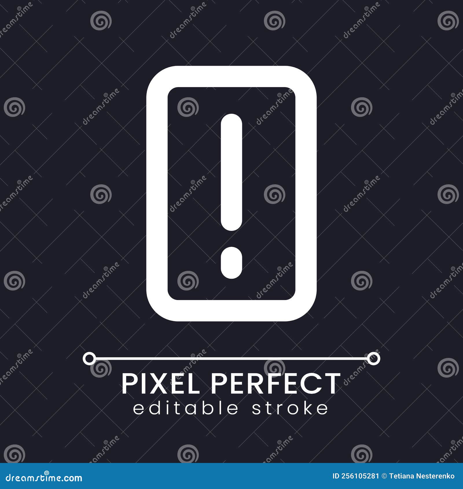 Exclamation Mark Pixel Perfect White Linear Ui Icon for Dark Theme ...